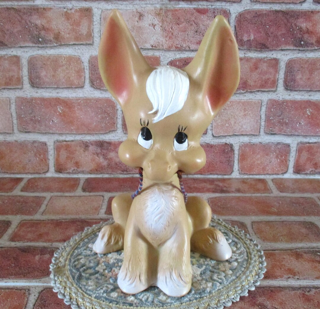 Donkey Bank, Vintage 1970s Plastic Donkey Piggy Bank, Royalty ...
