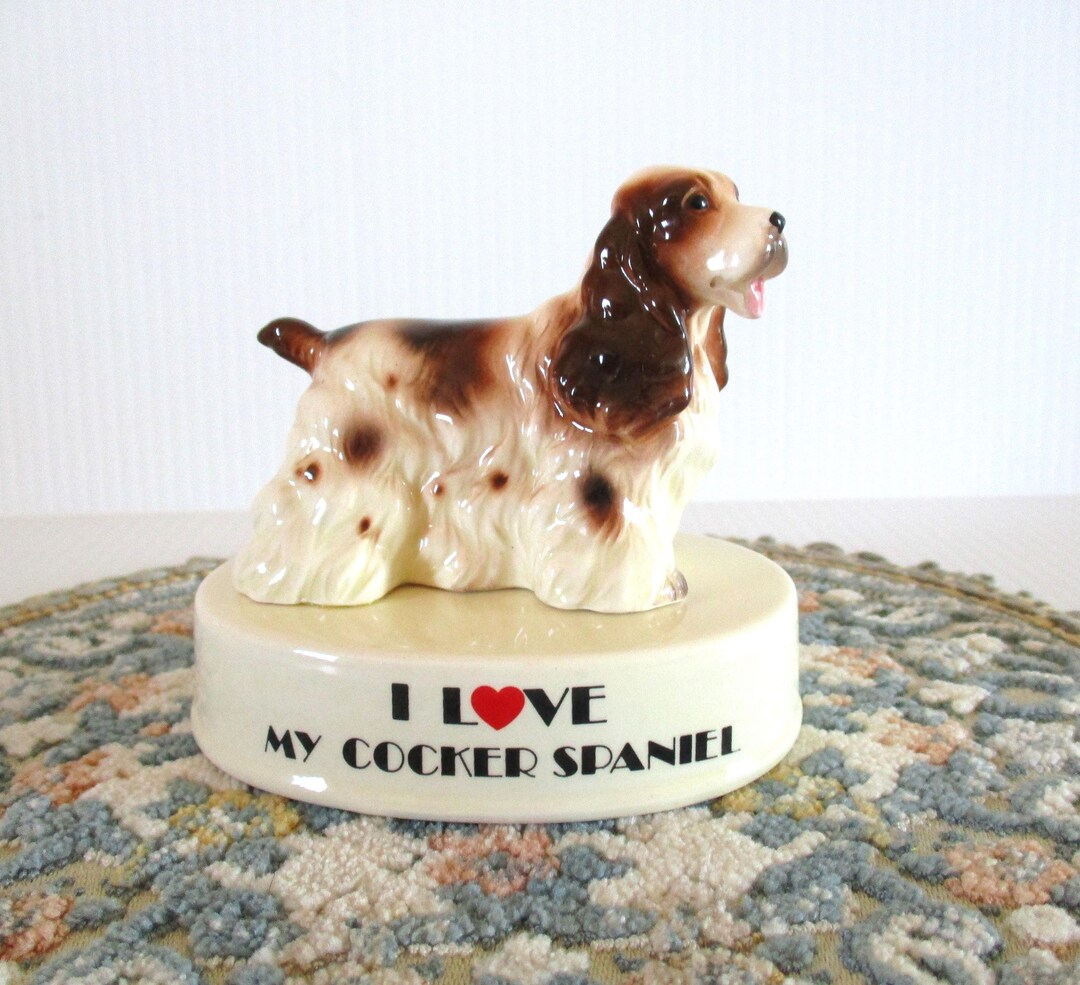 Vintage I Love My Cocker Spaniel, George Good Dog Figurine, Tiny Chip ...