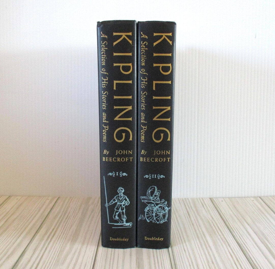 Kipling 2 Volume Set, A Selection of His Stories and Poems by John Beecroft, Doubleday 1956 ...