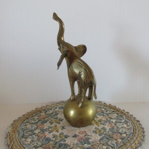 Vintage Brass Elephant Figurine, Circus Elephant Balancing on Ball - Etsy