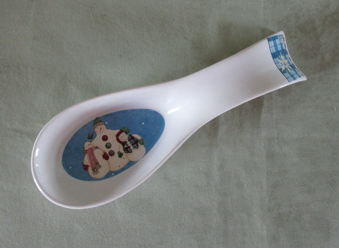 Snowman Spoon Rest by Sakura Debbie Mumm Snowflakes - Etsy