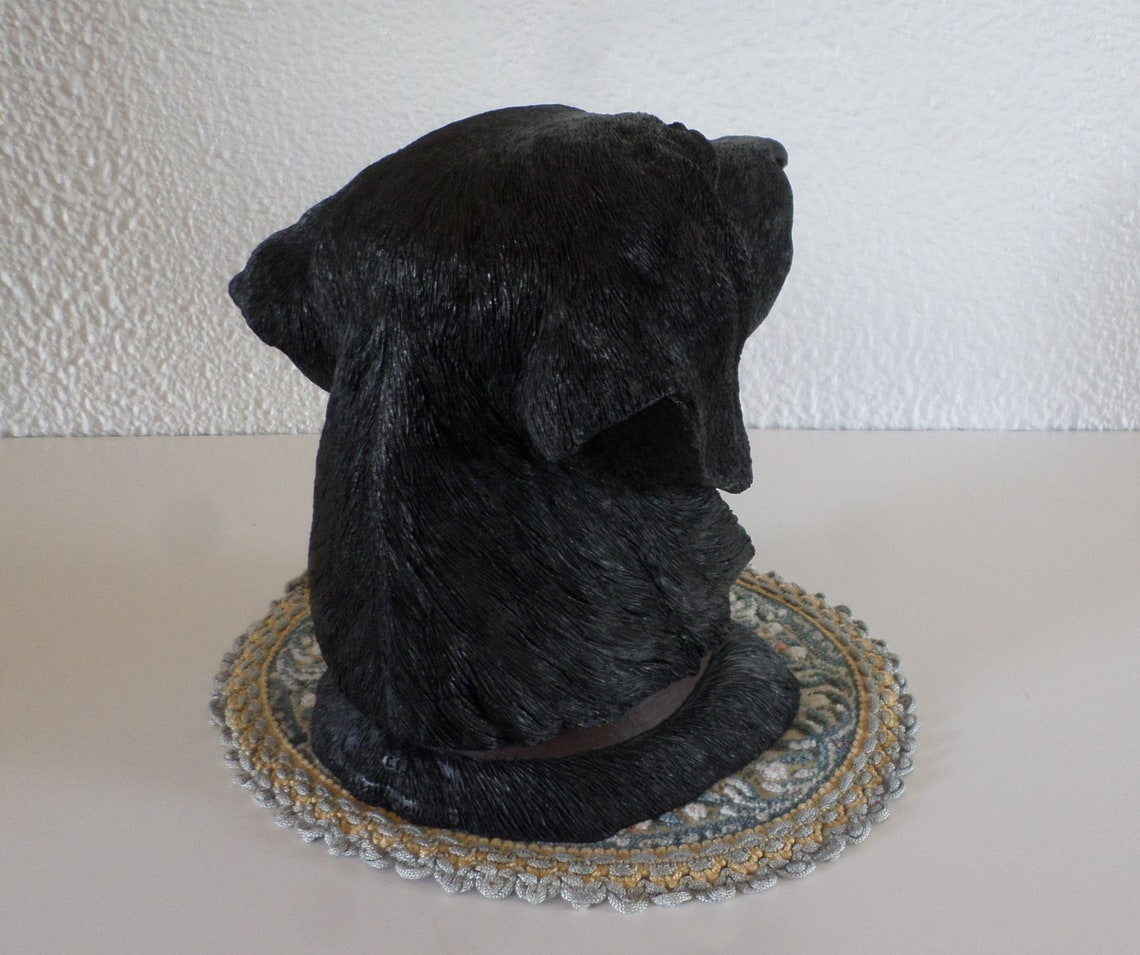 Vintage Black Labrador head dog bust 1983 Miranda | Etsy