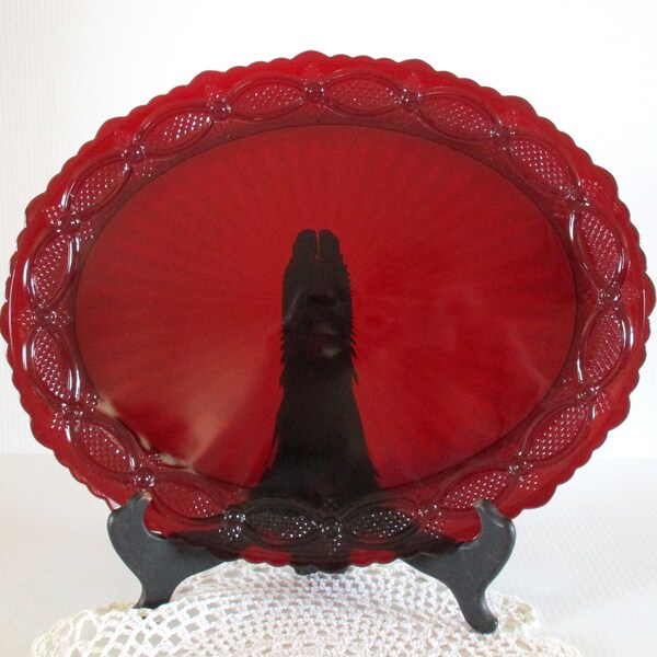 Ruby Glass Platter - Etsy