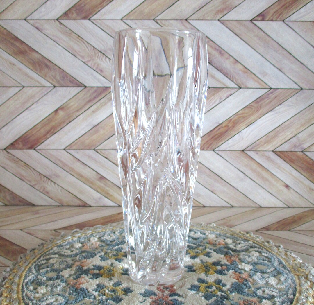 Vintage Heavy Crystal Bud Vase, Cut Glass Flower Vase - Etsy