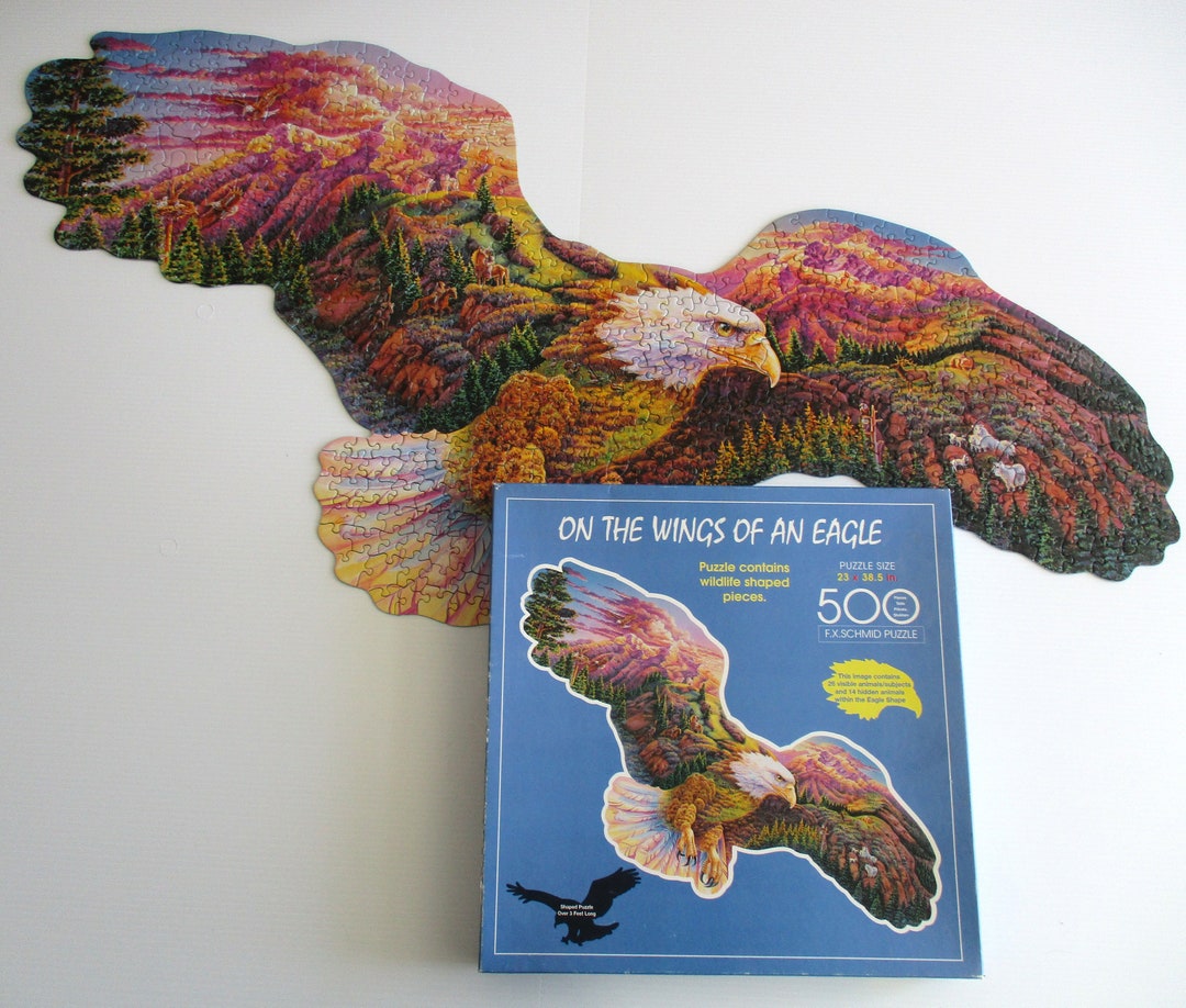 On the Wings of an Eagle Puzzle, Eagle Shaped Vintage Jigsaw Puzzle ...