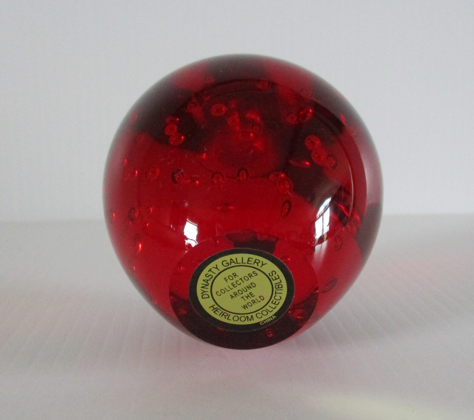 Control Bubble Art Glass Apple Paperweight Vintage Red Glass - Etsy