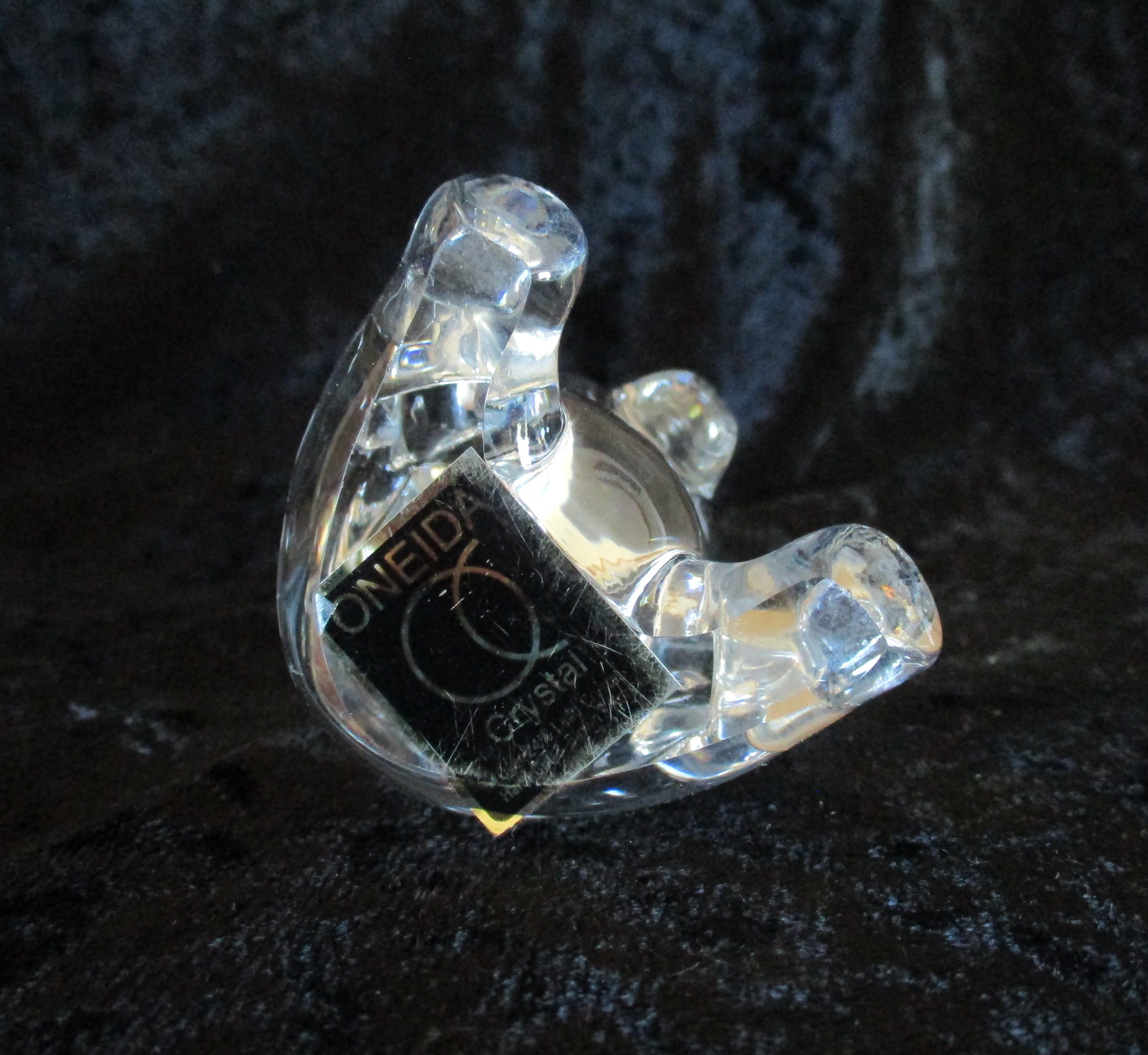 Vintage Miniature Oneida Crystal Teddy Bear Figurine, Small Glass Teddy ...
