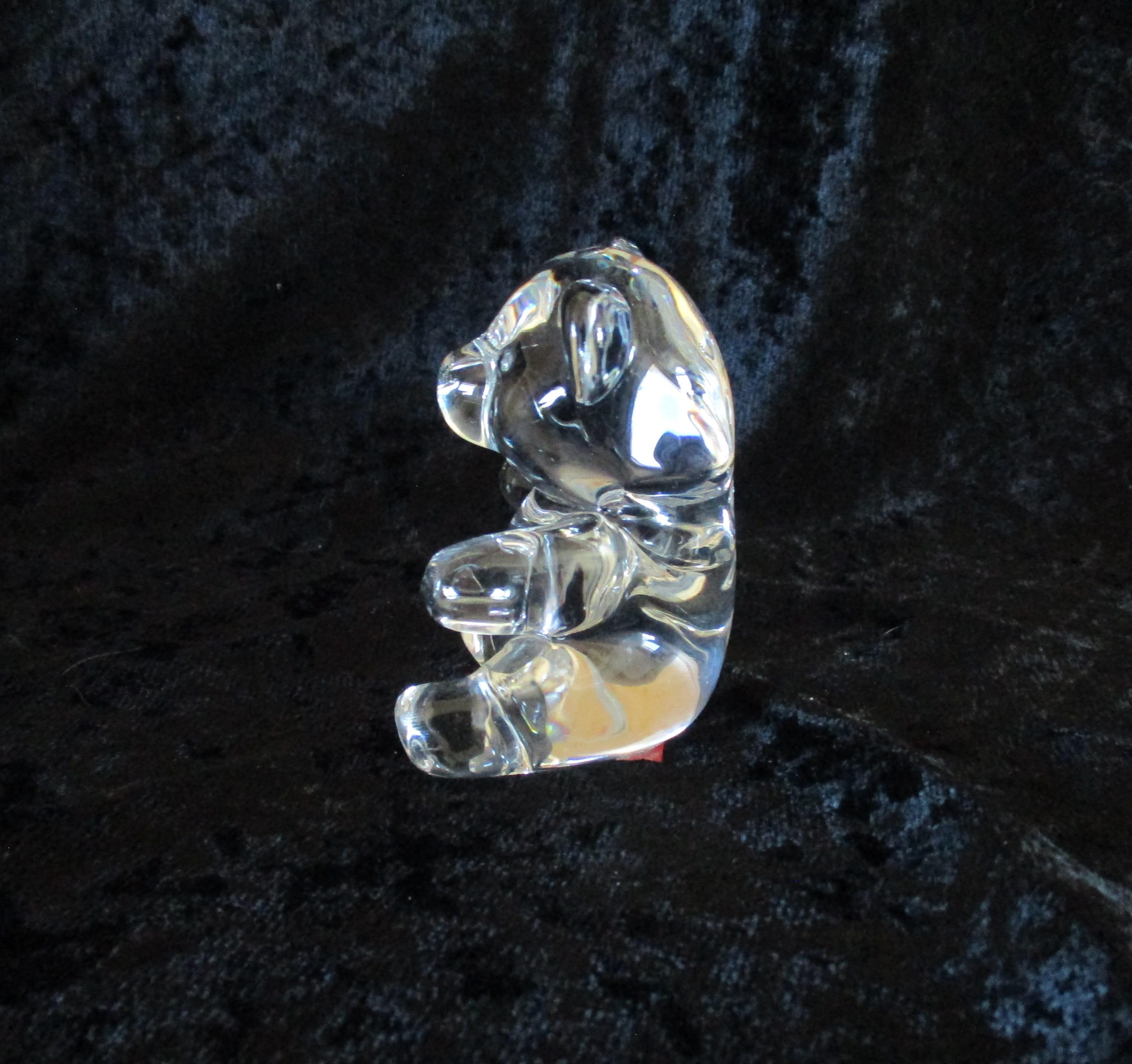 Vintage Miniature Oneida Crystal Teddy Bear Figurine, Small Glass Teddy ...