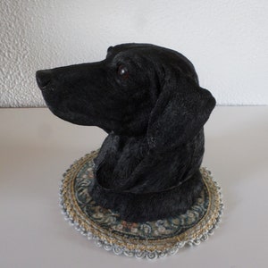 Vintage Black Labrador head dog bust 1983 Miranda | Etsy
