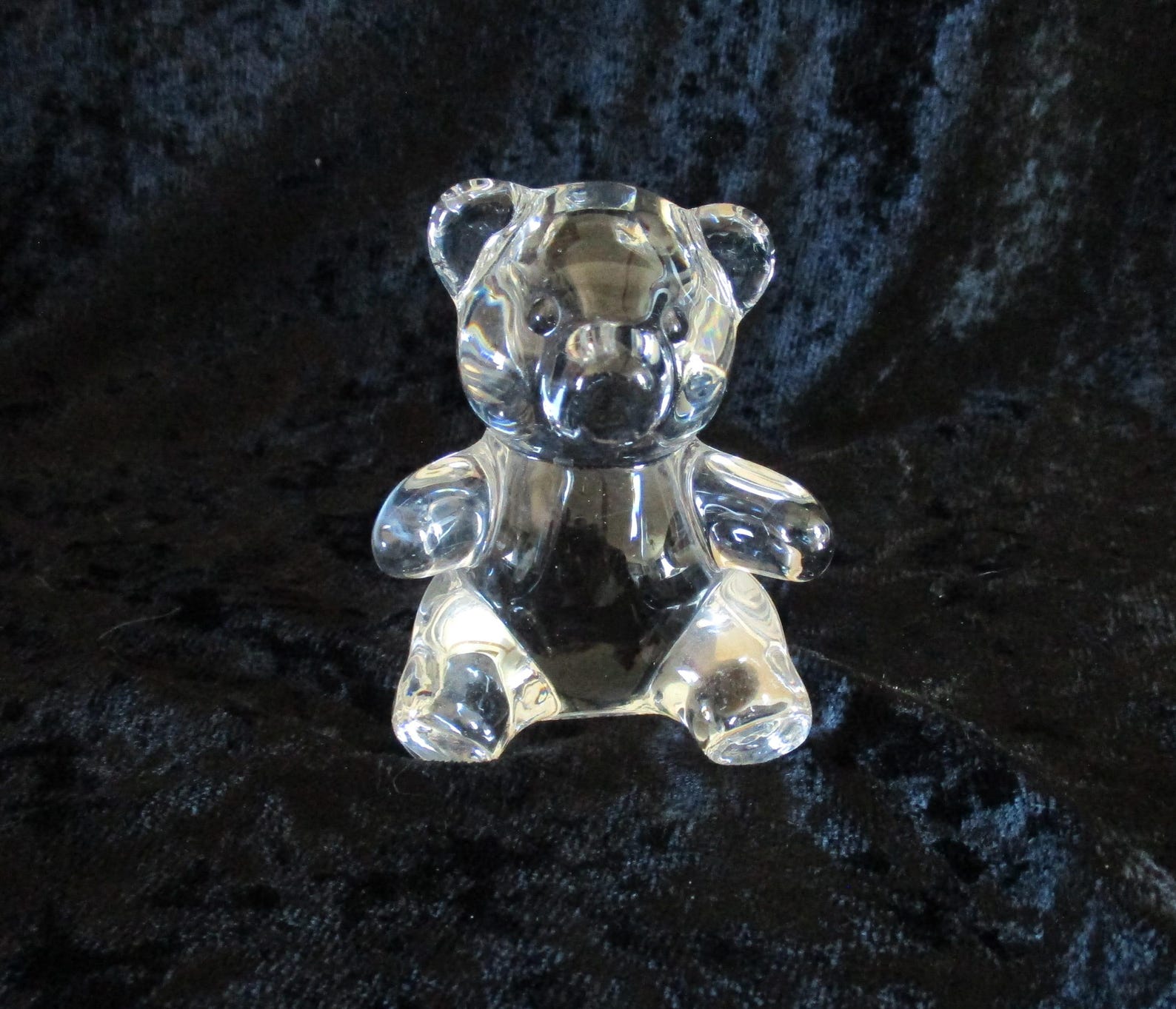 Vintage Miniature Oneida Crystal Teddy Bear Figurine, Small Glass Teddy ...