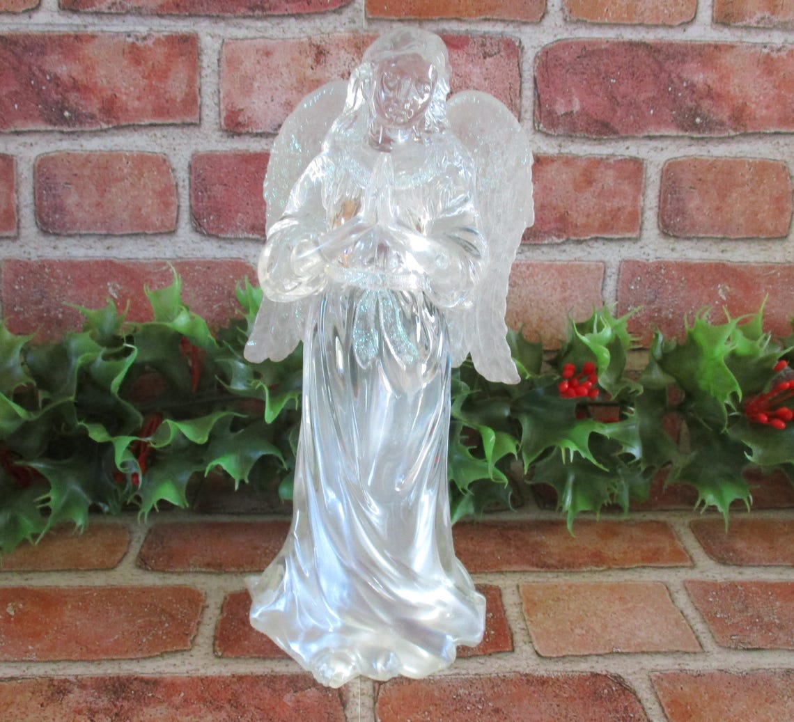 Vintage Acrylic Angel, Plastic Christmas Angel Centerpiece, Mantle ...