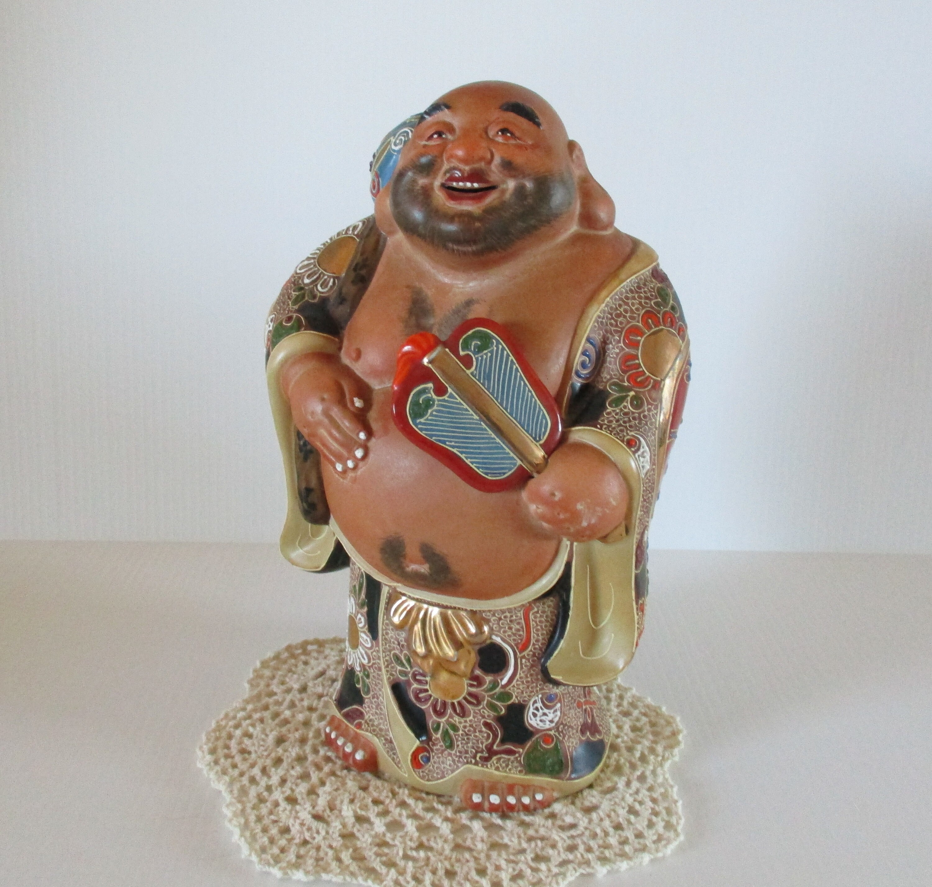 Vintage Japanese Kutani Moriage Hotei Porcelain Statue Buddha - Etsy