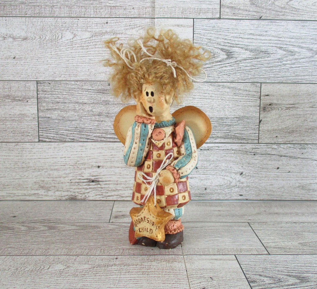 Humorous Wednesday's Child Figurine, Funny Statue, Co Worker Gift, Just ...