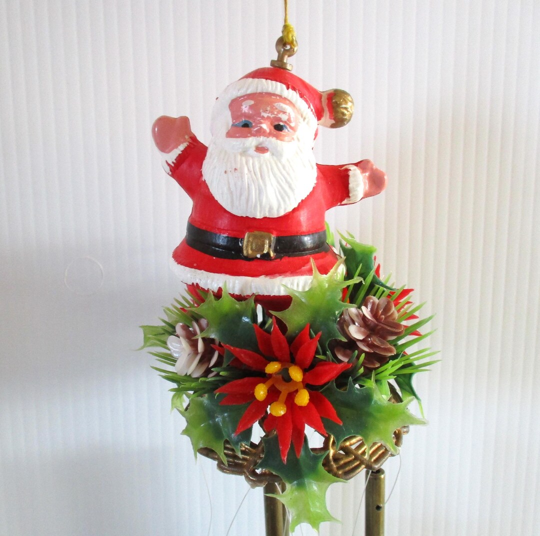 Vintage Santa Wind Chime, Plastic Santa Claus Christmas Wind Chime ...