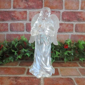 Vintage Acrylic Angel, Plastic Christmas Angel Centerpiece, Mantle ...