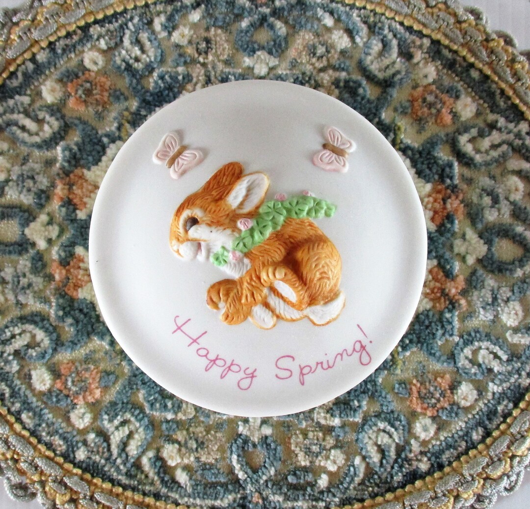 Vintage Ceramic Think Spring Rabbit Trinket Box, 1981 Designers ...