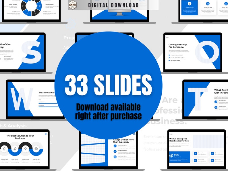 33 Slide Deck Business Pitch Presentation Powerpoint Template ...