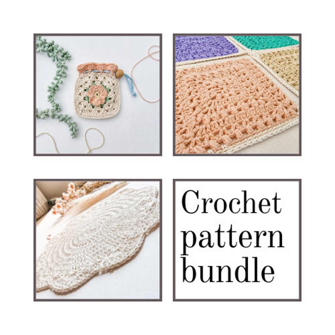3 in 1 Crochet Bundle // Crochet Coin Purse // Crochet Placemat ...