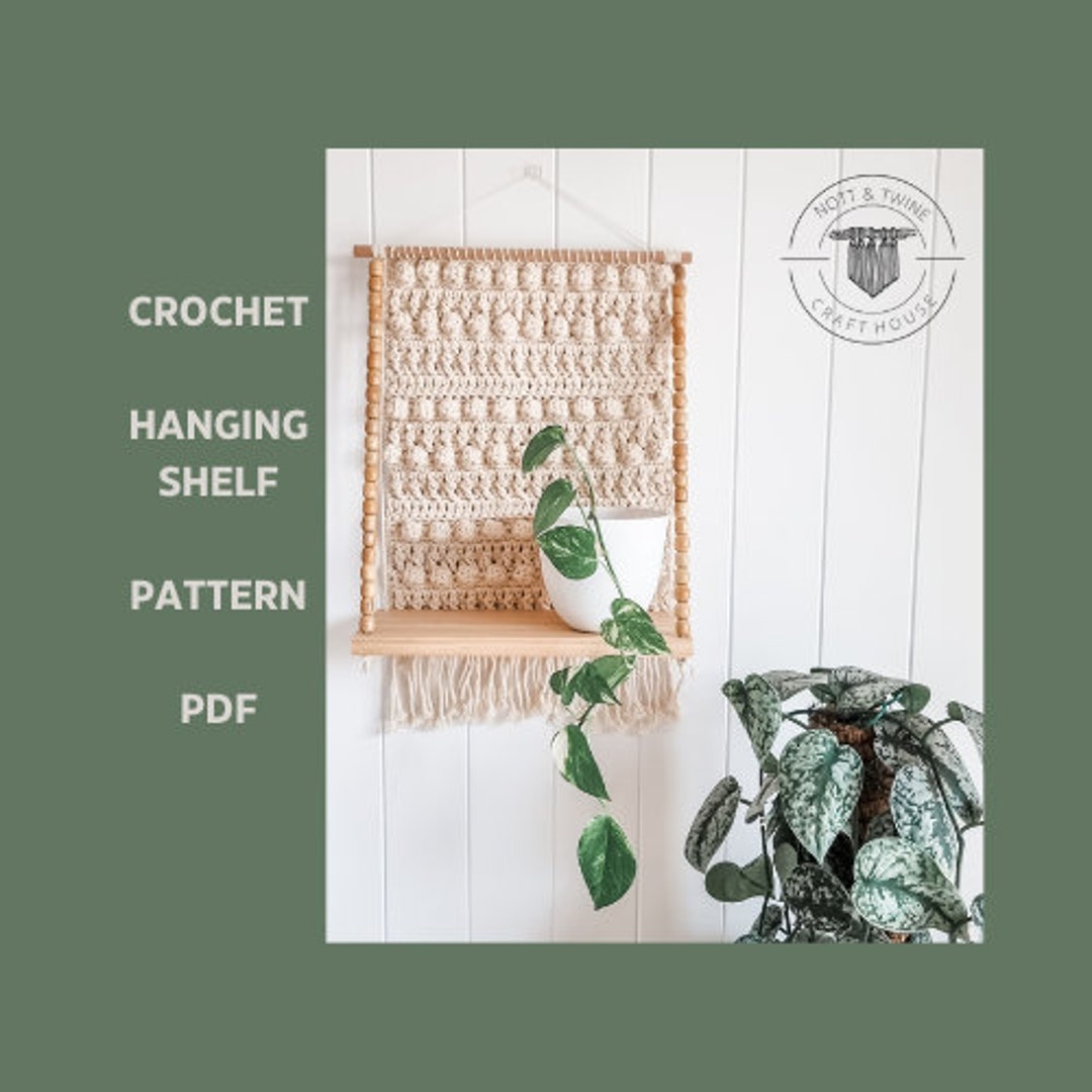 DIGITAL CROCHET PATTERN // Crochet Wall Hanging Shelf // Crochet Wall ...