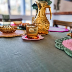 Crochet Pattern Summer Placemat & Coaster Set // Crochet Flower Set - Etsy