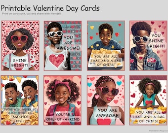 Printable Valentine's Day Cards for African American, Black Love PDF ...