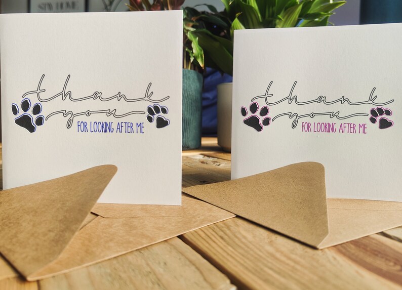 Paw Print Thank You Card | Pet Card | Dog Lovers | Cat Lover | Thank ...