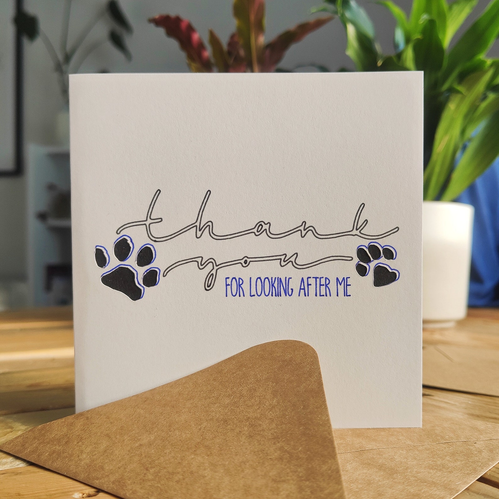 Paw Print Thank You Card | Pet Card | Dog Lovers | Cat Lover | Thank ...