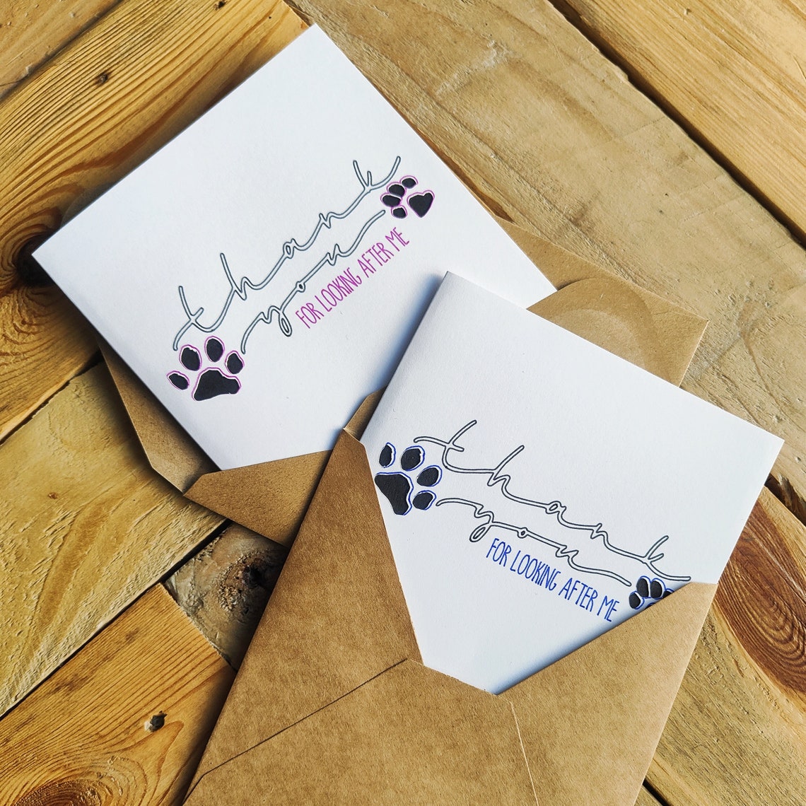 Paw Print Thank You Card | Pet Card | Dog Lovers | Cat Lover | Thank ...