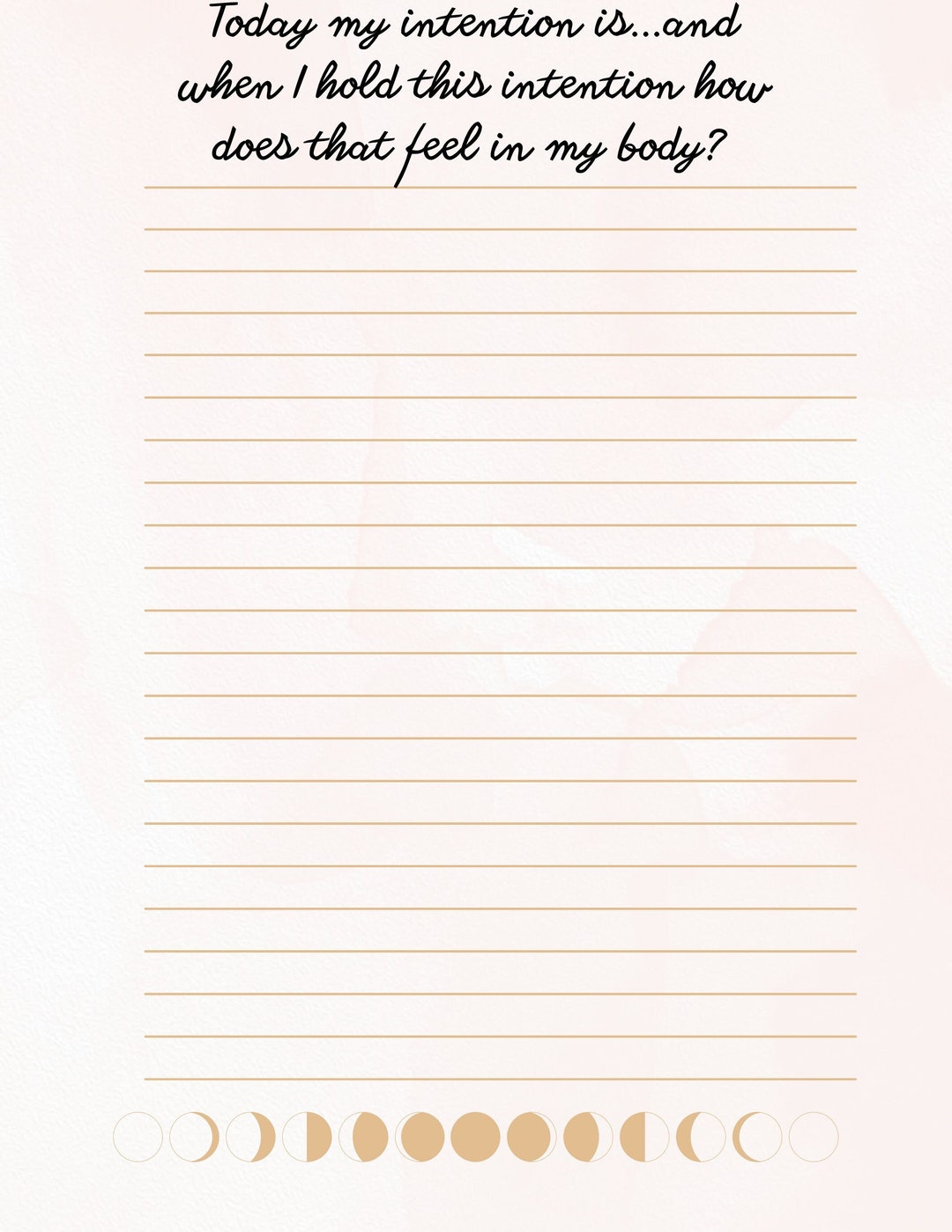 Today My Intention is Journal Page or Note Paper - Etsy