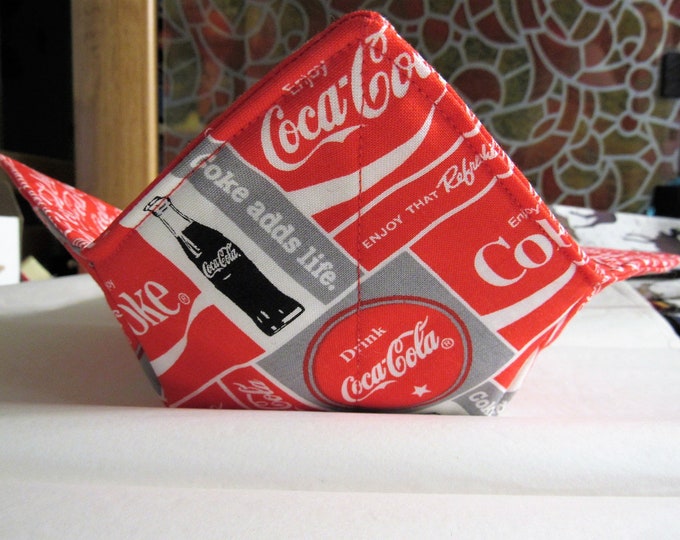 Coca-cola Reversible Microwavable Bowl Cozy - Etsy