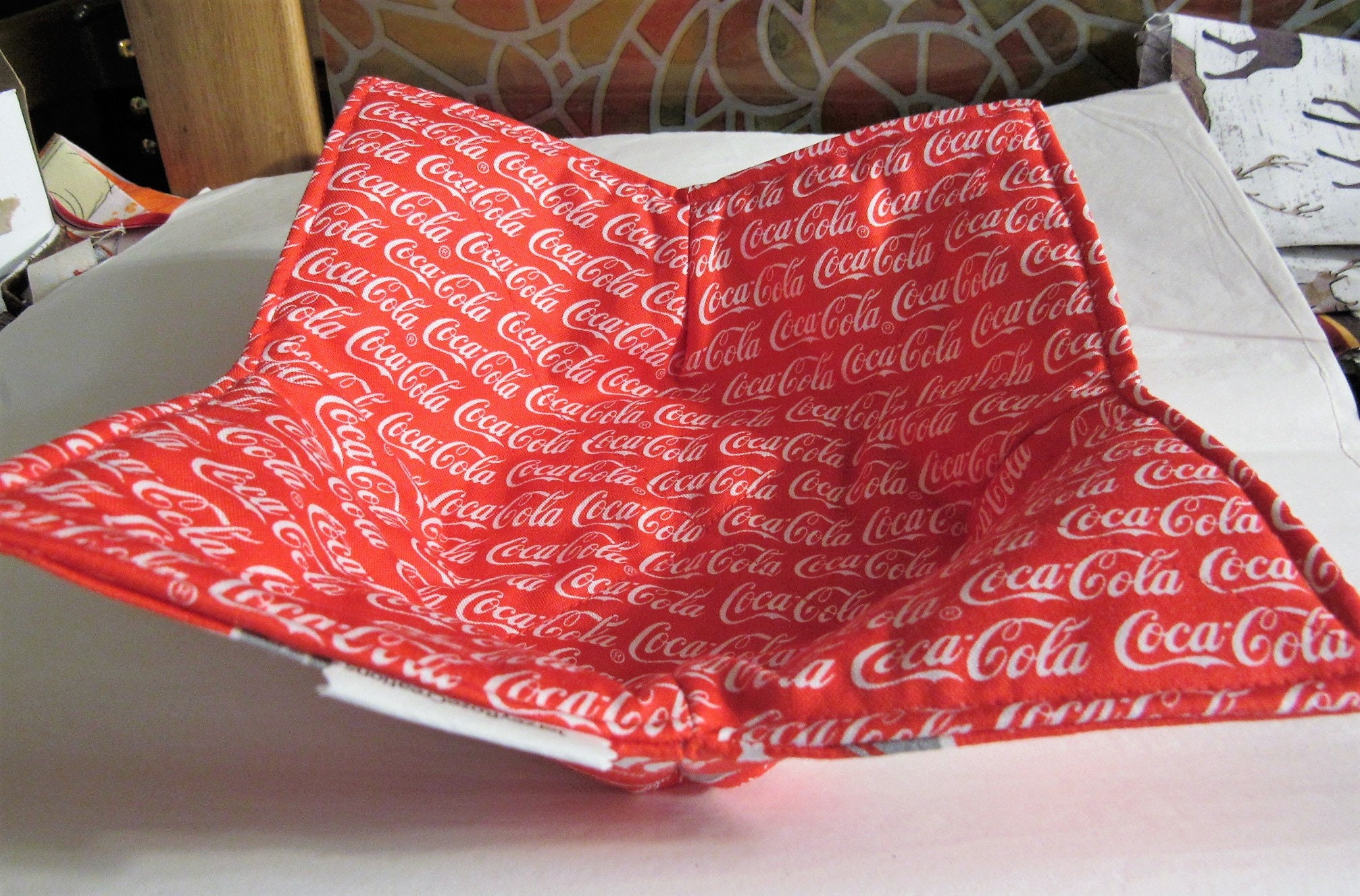 Coca-cola Reversible Microwavable Bowl Cozy | Etsy