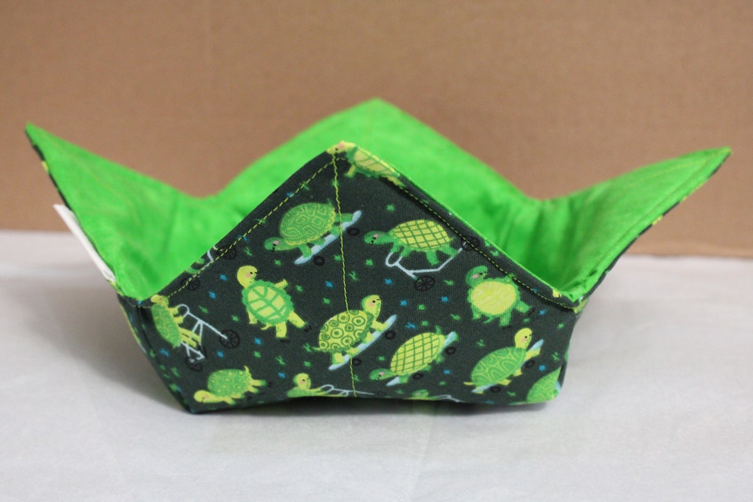 Turtles on Wheels Reversible Microwavable Bowl Cozy - Etsy