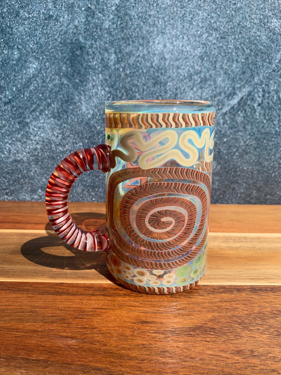 Lucid Glass Mug Handblown Coffee and Tea Cup Iridescent Glass Mug Heat ...