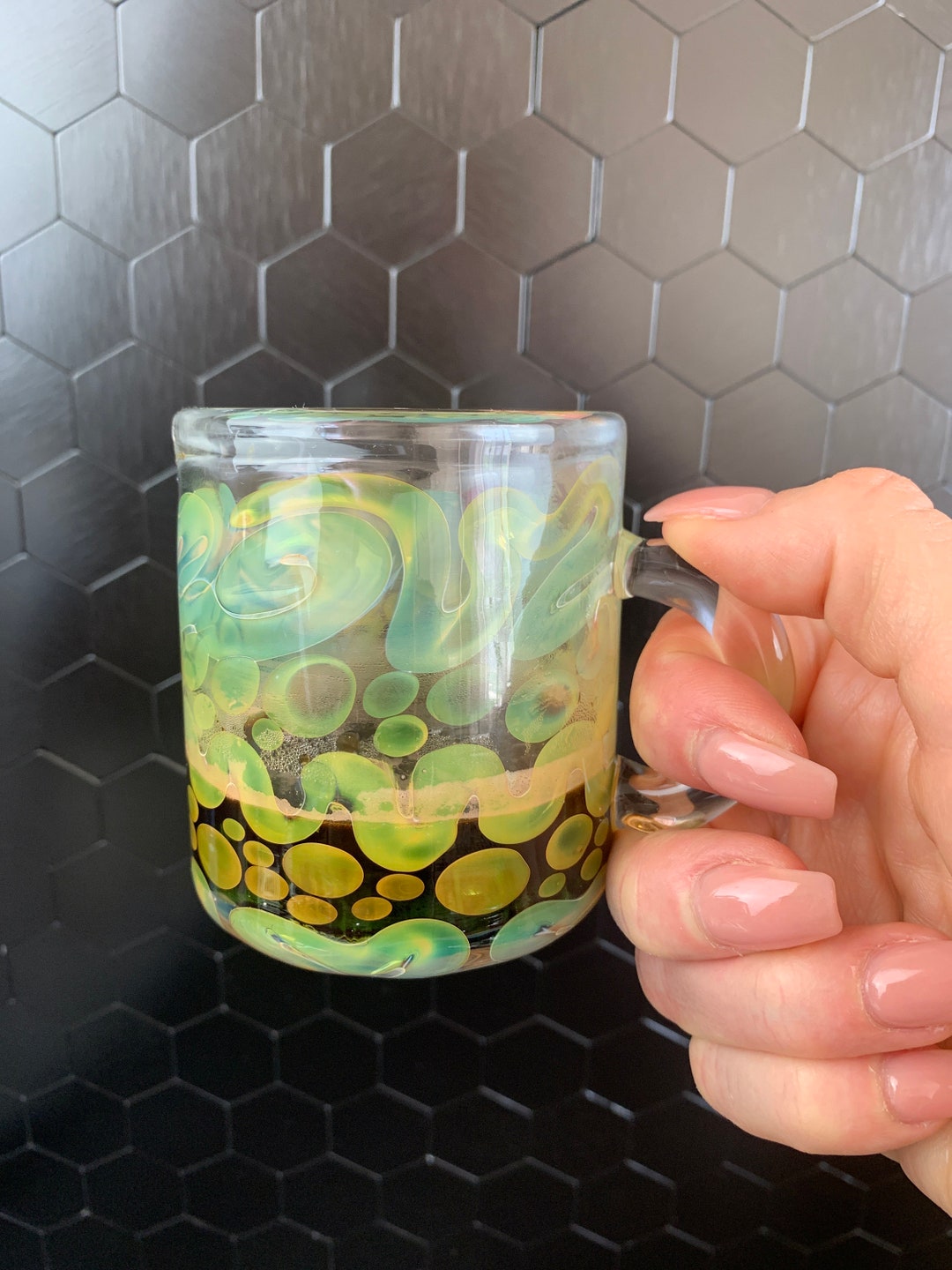 Glass Espresso Cup Handcrafted Heat Resistant Borosilicate Glass Color ...