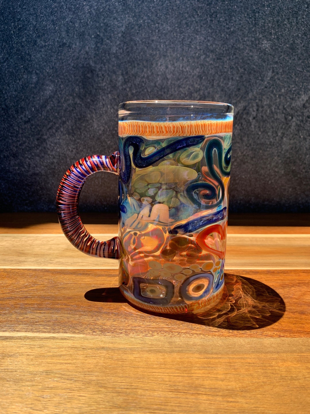 Lucid Glass Mug Handblown Coffee and Tea Cup Iridescent Glass Mug Heat ...