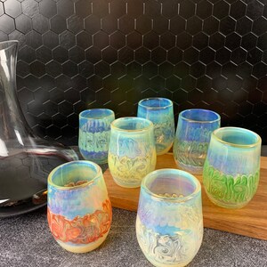 Color Changing Wine Glass Handblown Borosilicate Glass Elevated ...