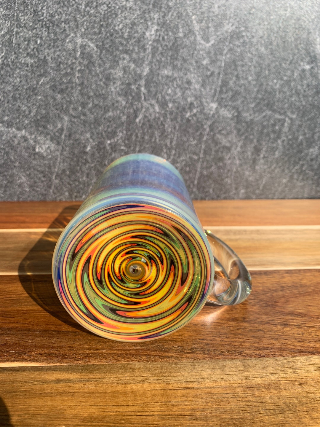 Color Changing Glass Mug Handblown Coffee and Tea Cup Iridescent Glass ...