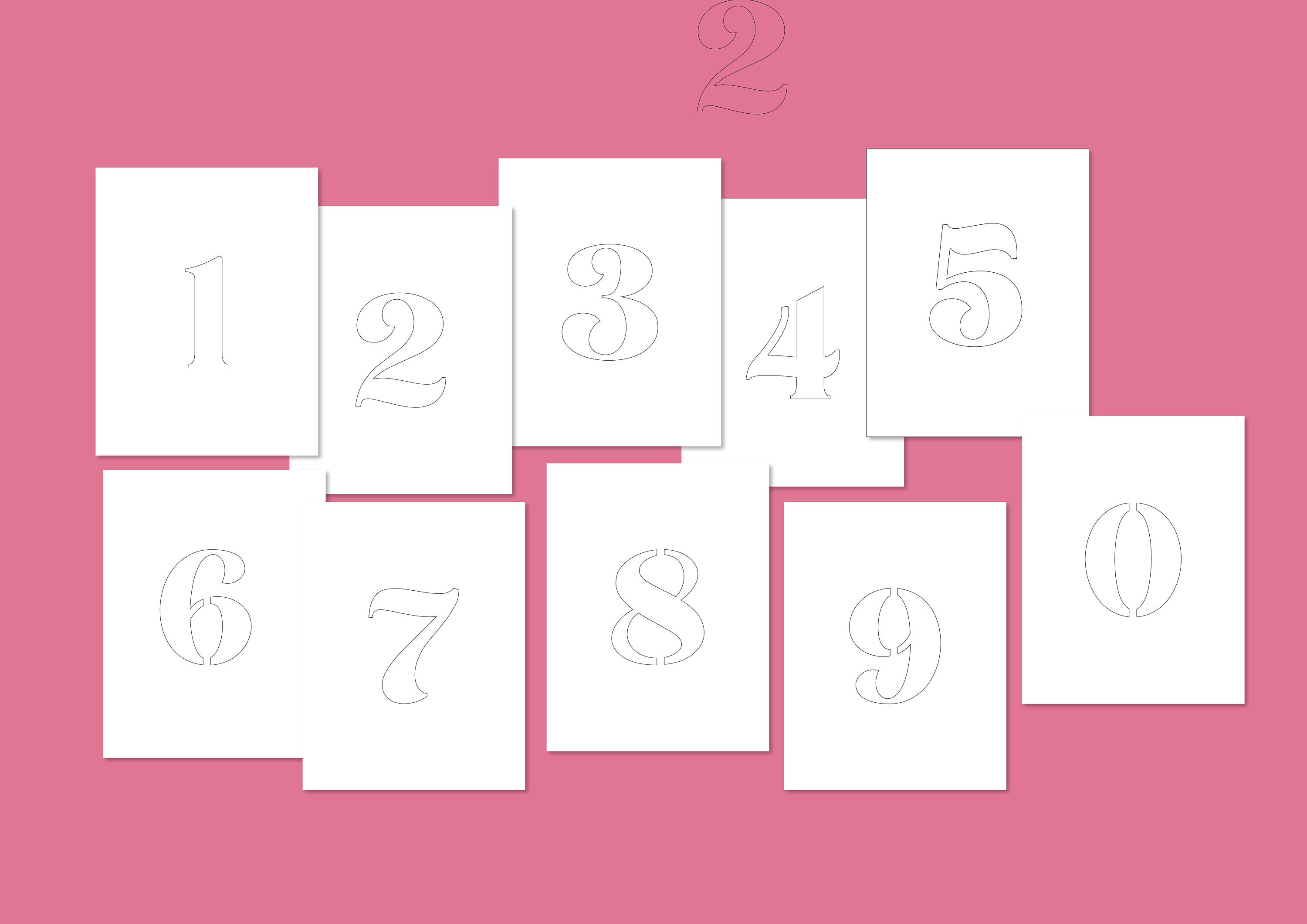 Printable Large Cake Number Stencil Number Stencil Reusable - Etsy