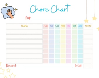 Teenage Chore Chart - Etsy