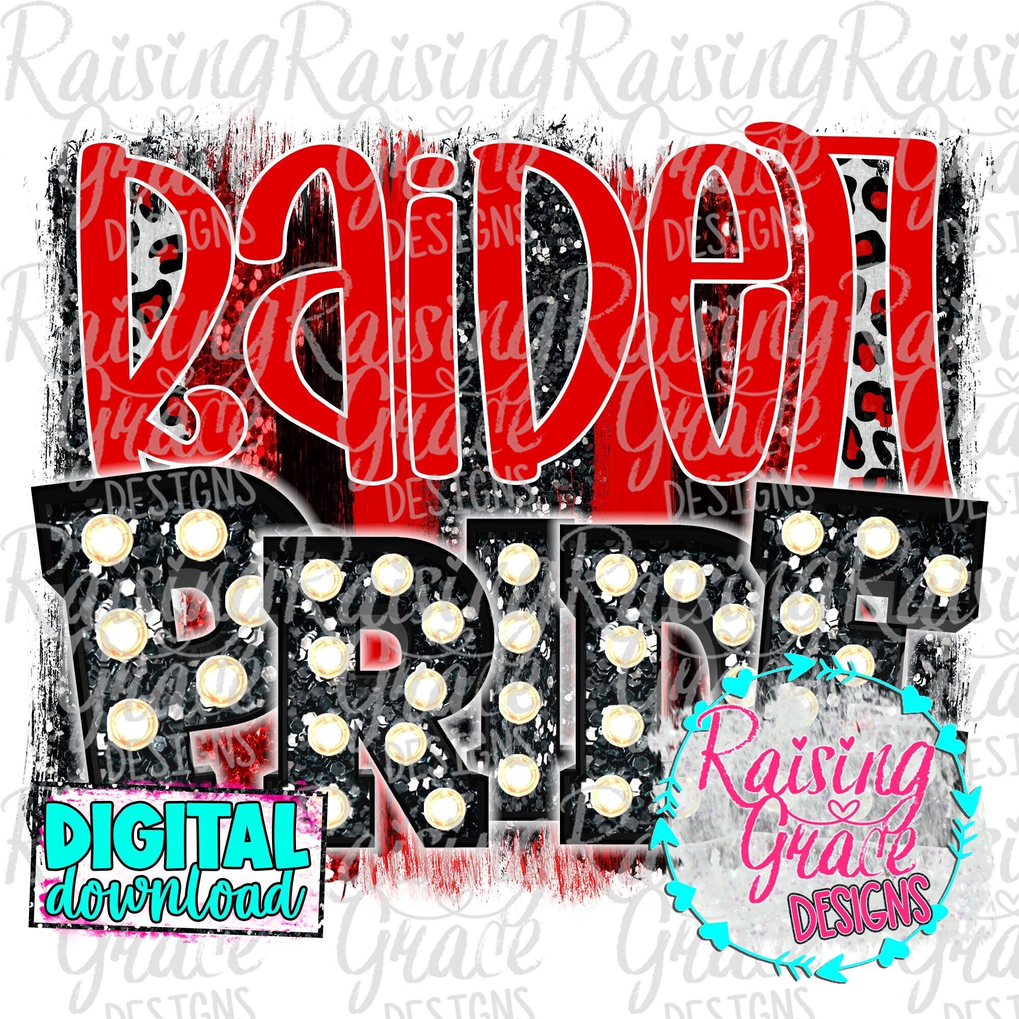 Raider Pride - Red and Black - Sublimation Design - Digital Download ...