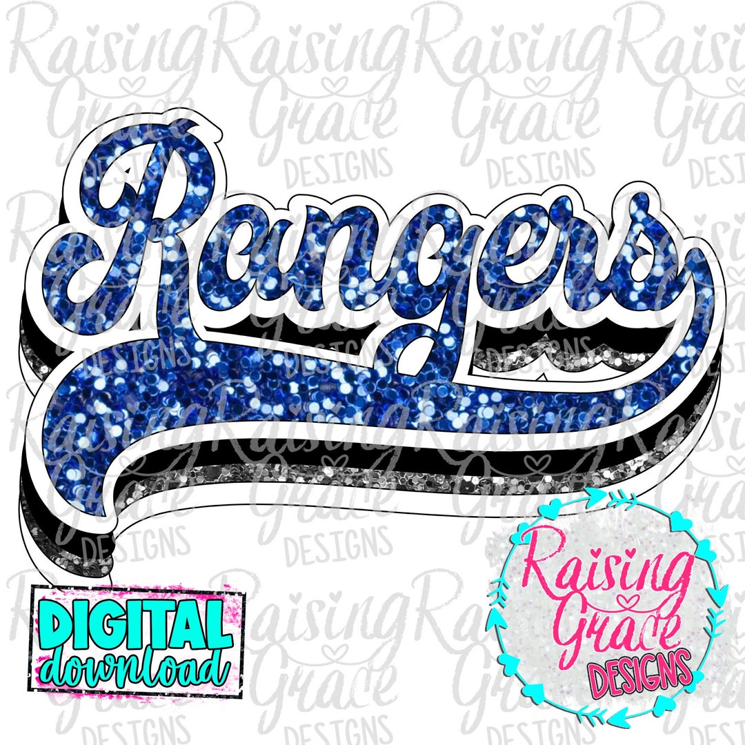 Rangers Retro - Royal Blue Glitter / White / Black / Silver Glitter ...