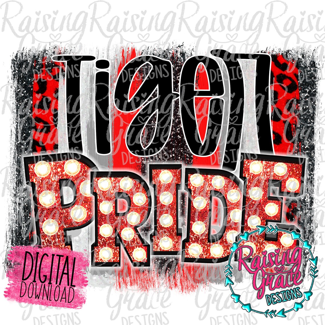 Tiger Pride Red and Black Sublimation Design Digital - Etsy