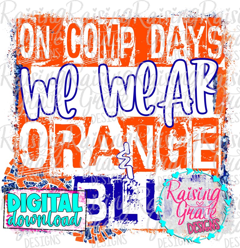 On Comp Days We Wear Orange and Blue WITH Pom Poms - Etsy