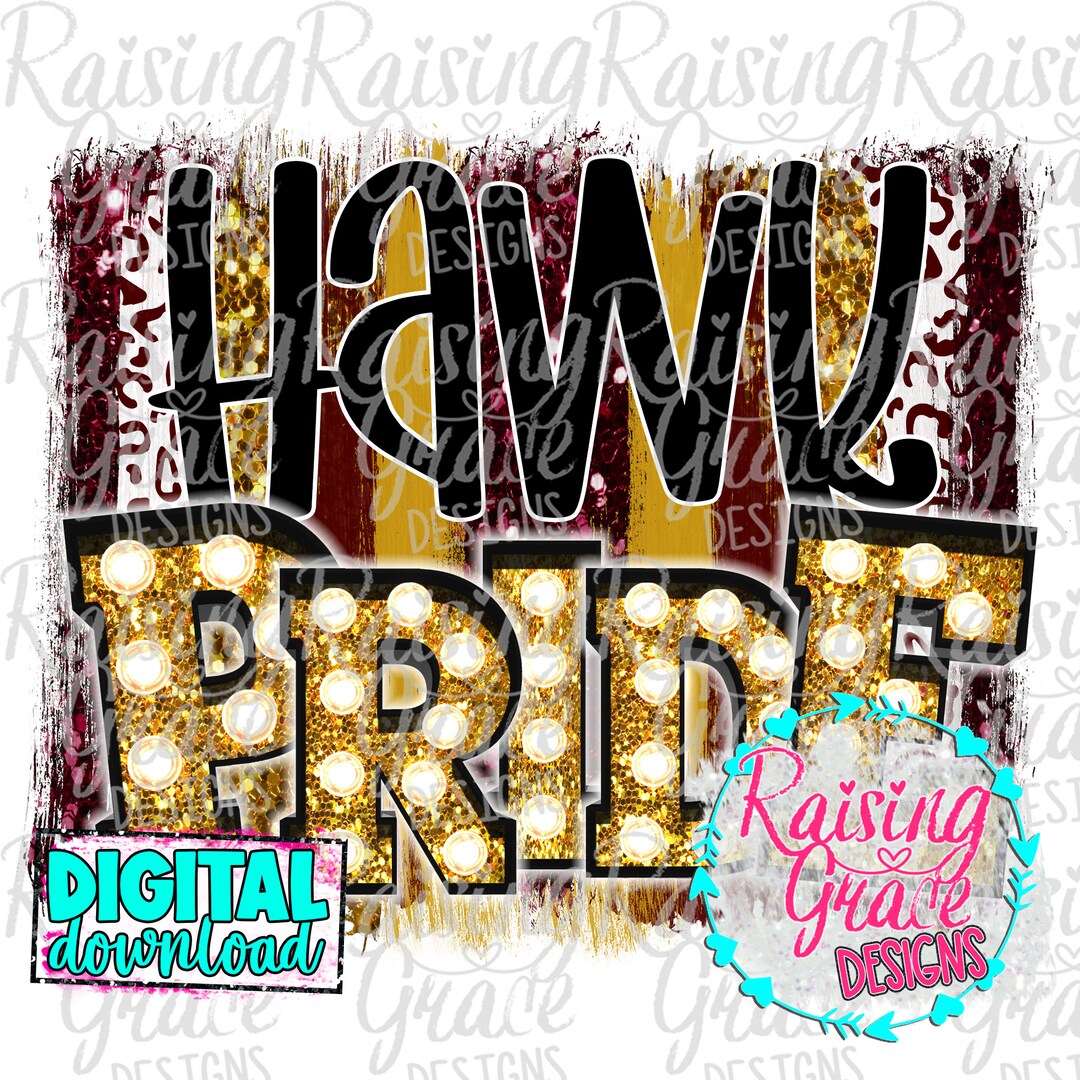 Hawk Pride - Black - Gold - Maroon - Sublimation Design - Digital ...