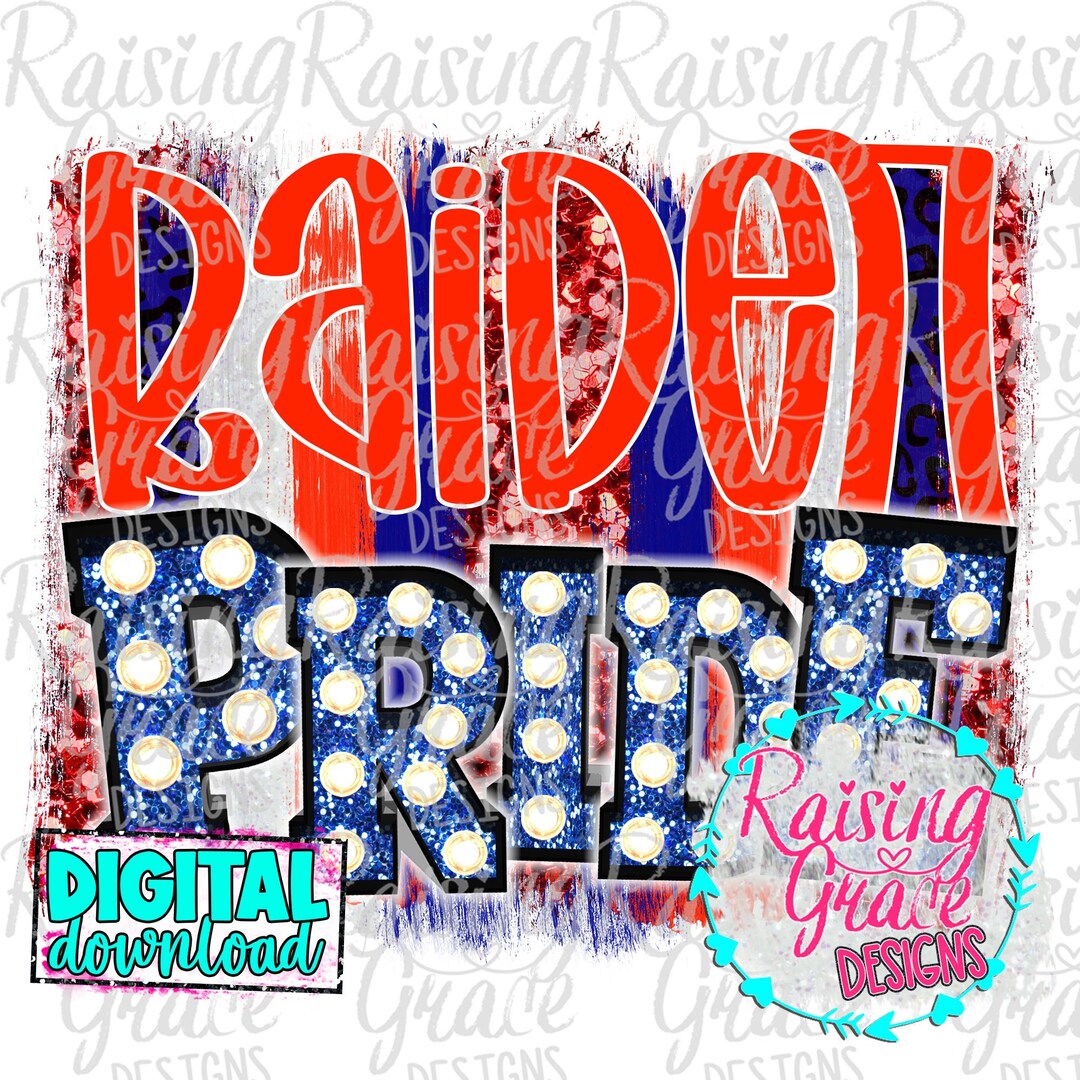 Raider Pride - Red and Royal Blue - Sublimation Design - Digital ...