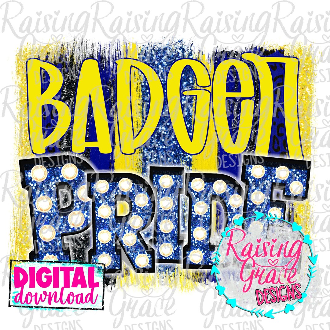 Badger Pride - Yellow and Royal Blue - Sublimation Design - Digital ...
