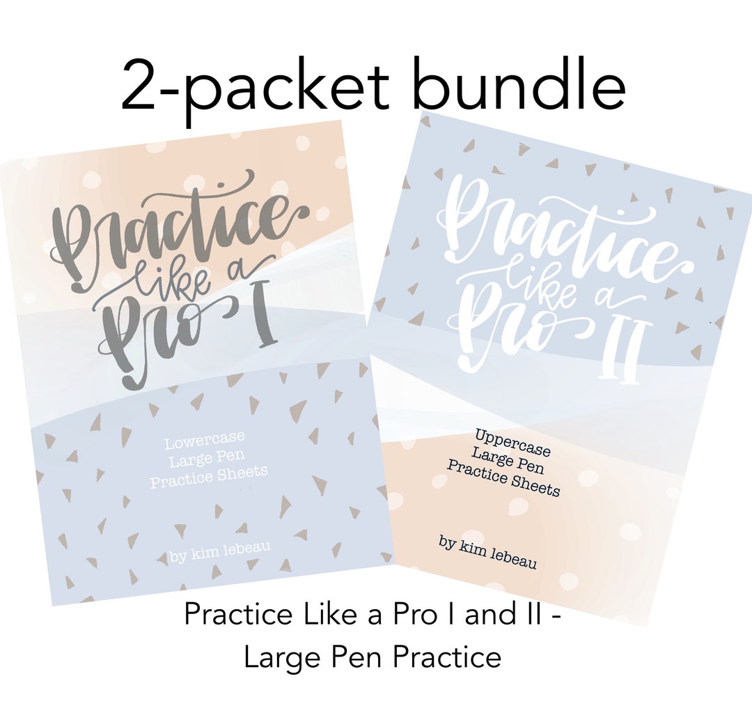 Two-pack Bundle, Practice Like a Pro I and II, Large-pen Hand Lettering ...