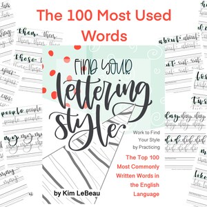 Find Your Lettering Style, Top 100 Words in the English Language ...