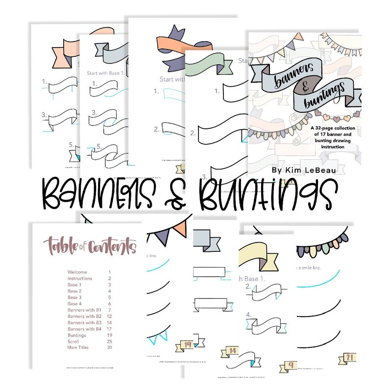 Banners Doodlestrations, Step-by-step Visual Drawing Instruction, How ...