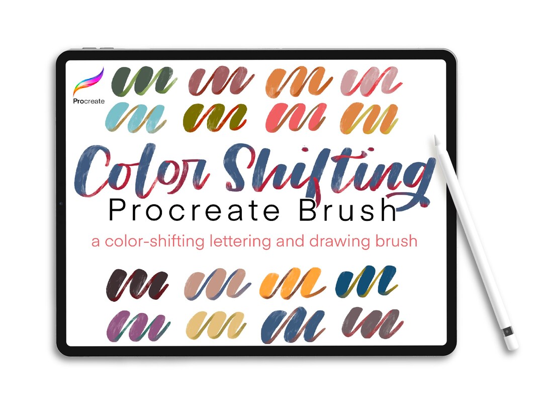 Color-shifting Procreate Brush, Digital Art Brush, Procreate Lettering ...